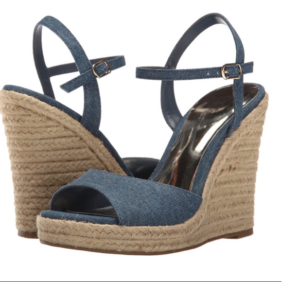 Carlos Santana | Shoes | Nib New Carlos Santana Lilith Denim Wedge ...